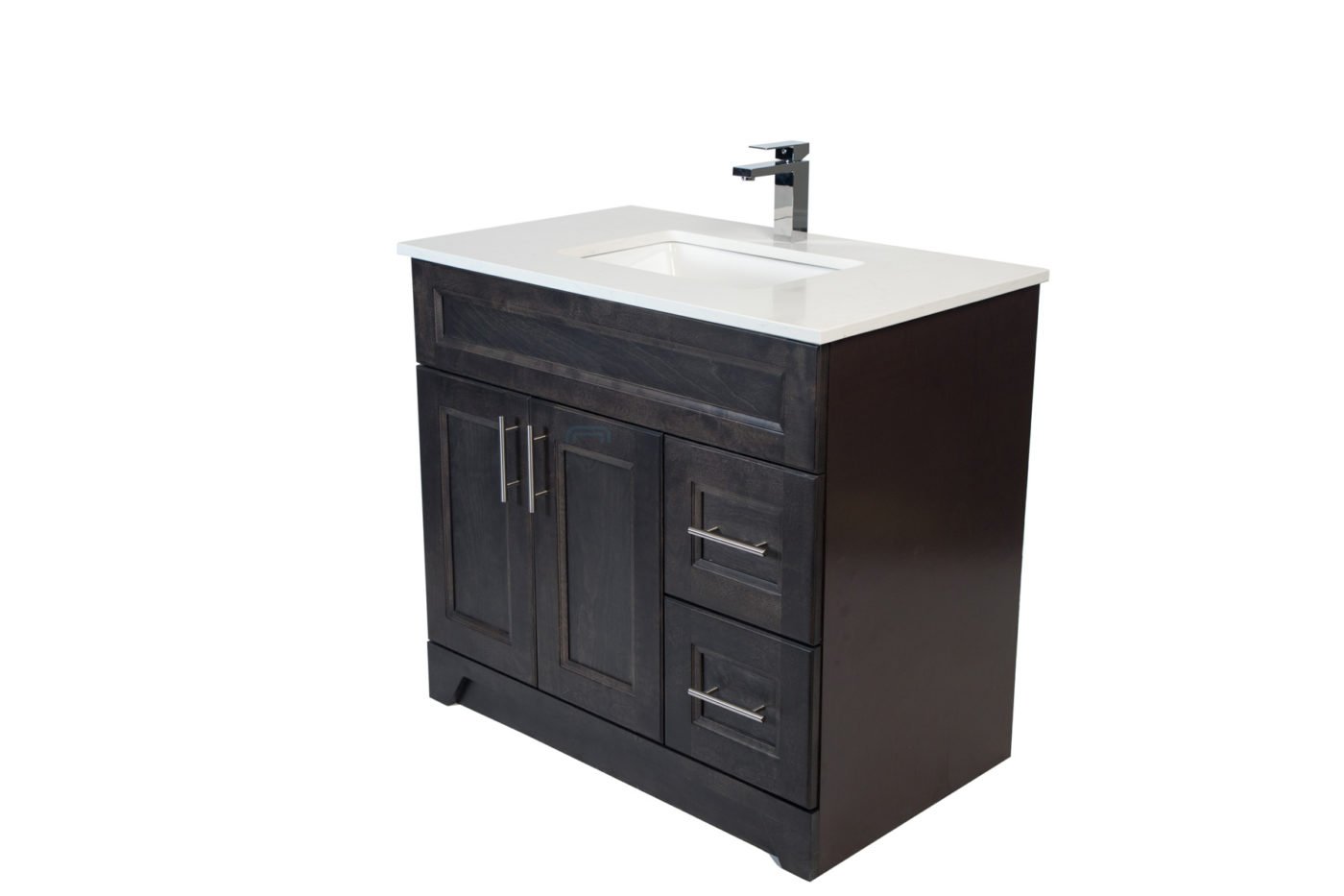 Royal Collection: Modern Shaker Grey 36-inch Vanity with Left/Right ...